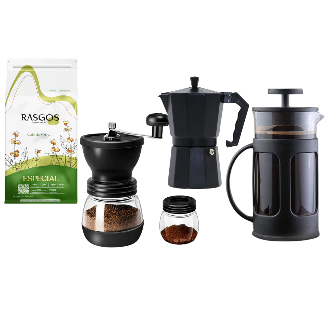 Black Kit Rasgos Molino Prensa Francesa Moka Café 🥇 – RASGOS